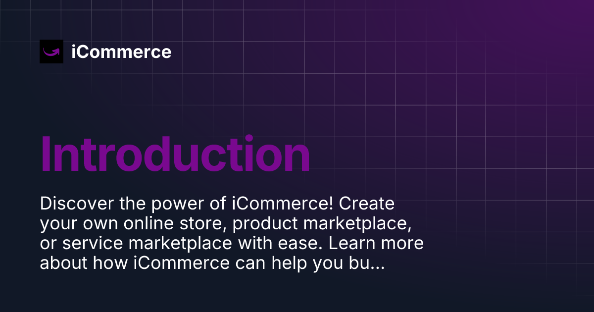 Introduction | iCommerce