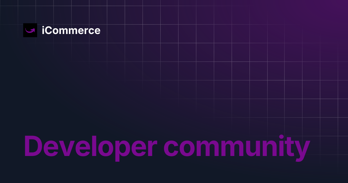 Developer community | iCommerce