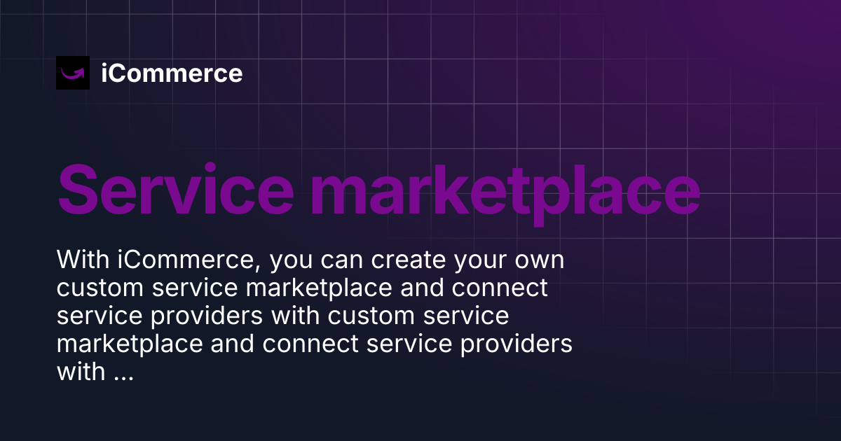Service marketplace | iCommerce